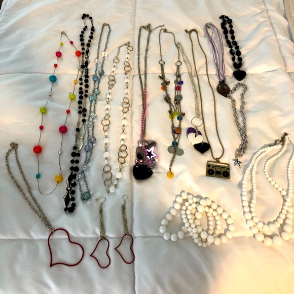 Jewelry | Bundle Of 13 Girly Y2k Necklaces | Poshmark